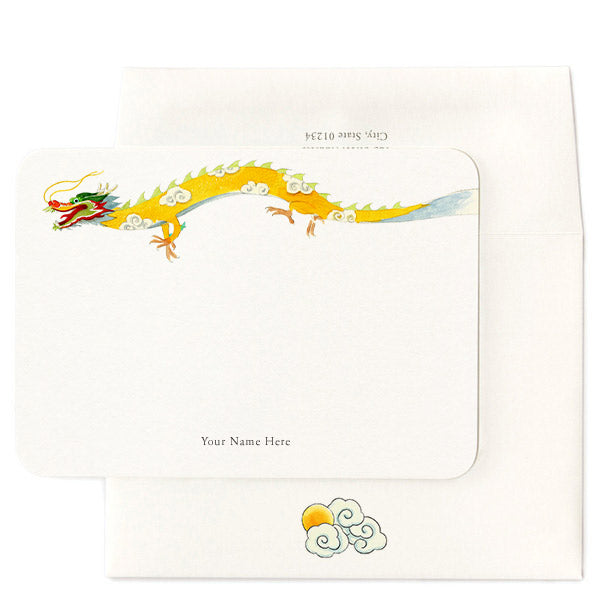 Golden Dragon - Personalized Note Cards by Felix Doolittle