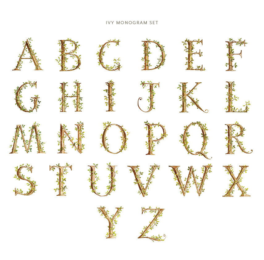 Ivy Monogram - Return Address Labels by Felix Doolittle