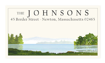 By the Lake - Panoramic Return Address Labels by Felix Doolittle