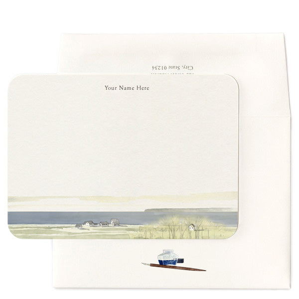 Coastal Village - Personalized Note Cards by Felix Doolittle