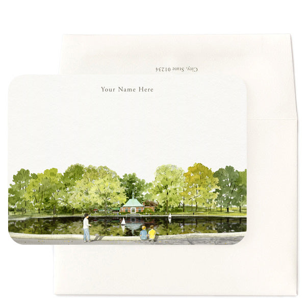 Model Boat Pond - Personalized Note Cards by Felix Doolittle