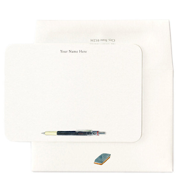 Mechanical Pencil - Personalized Note Cards by Felix Doolittle